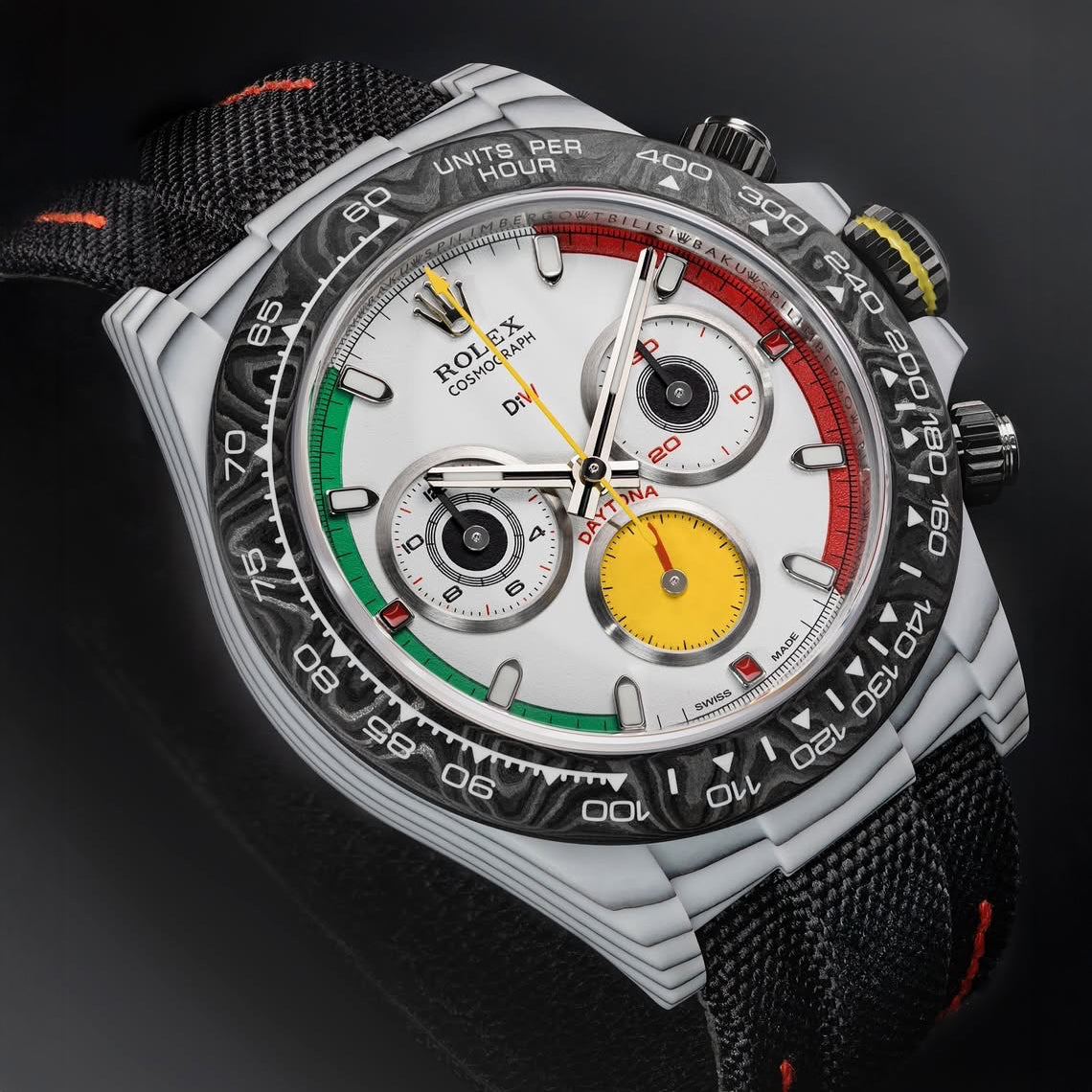 Buy DiW Rolex Daytona FERRARI WATCH CarboQuartz Online | WORLDTIMER