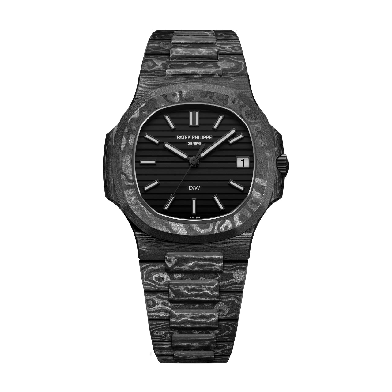Buy DiW Patek Philippe Nautilus "ALL CARBON BLACK" (Retail:EUR 184.990 ...