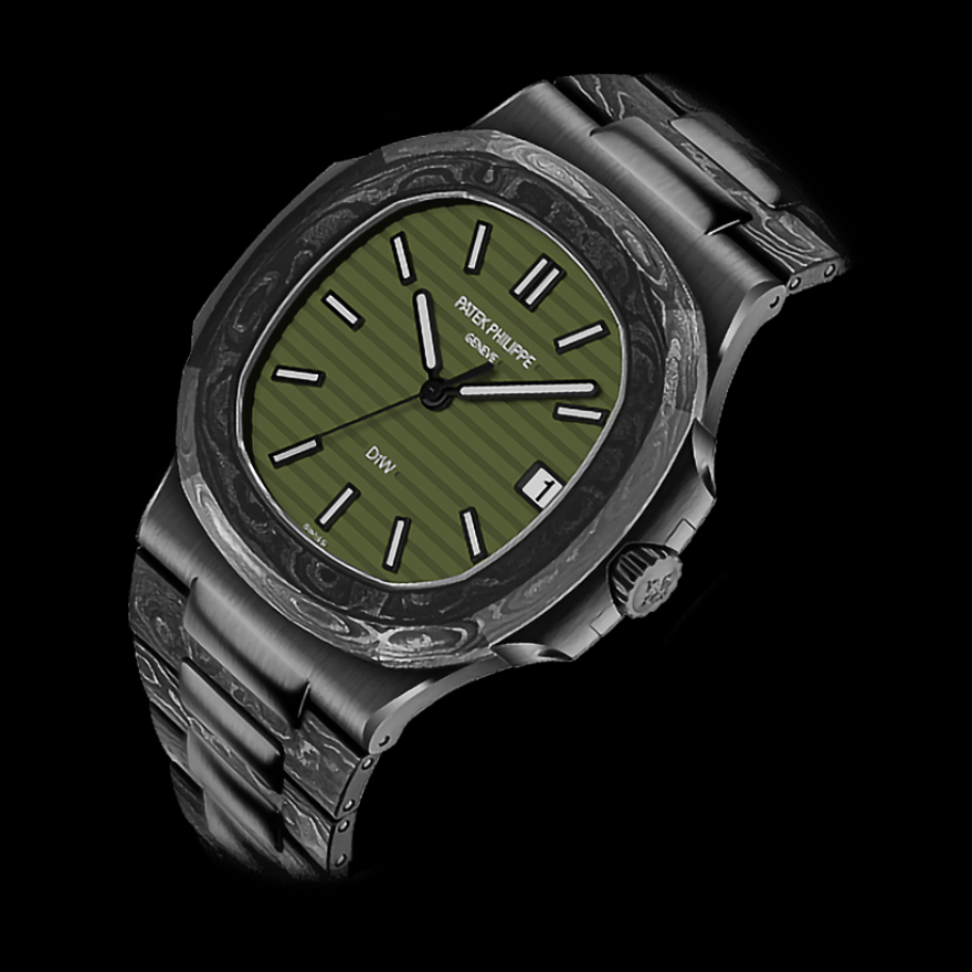 Buy DiW Patek Nautilus 5711 BLACK GRAIL KHAKI Online | WORLDTIMER