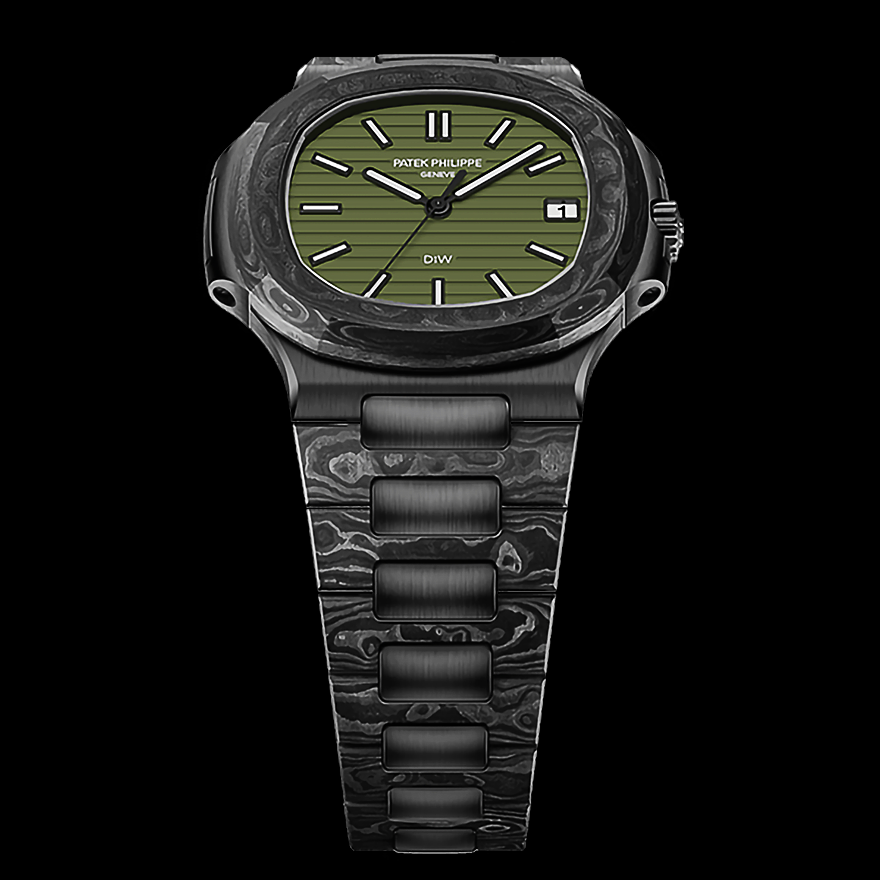 Buy DiW Patek Nautilus 5711 BLACK GRAIL KHAKI Online | WORLDTIMER