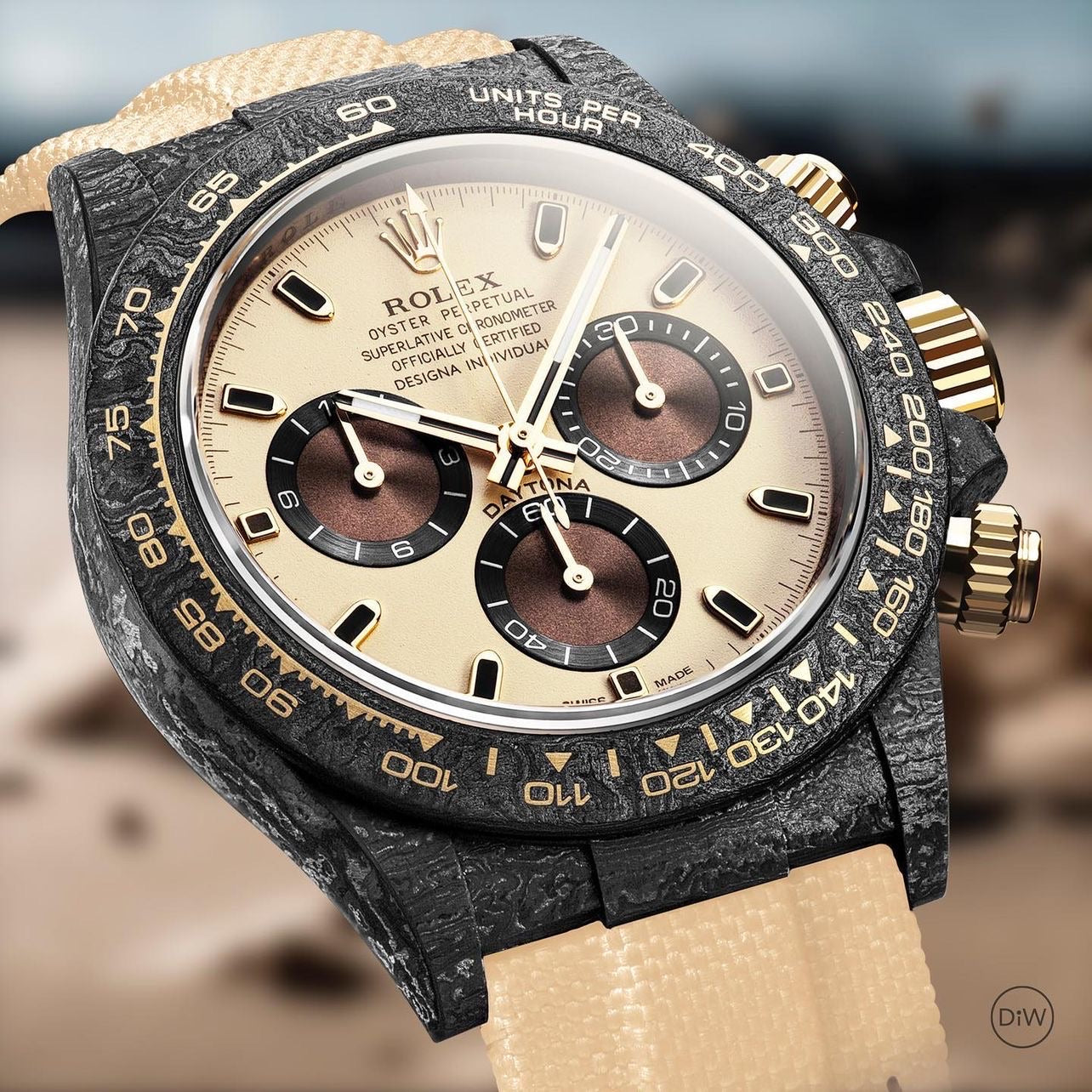 Buy Carbon Rolex DiW Daytona DESERT EAGLE CARBON Online | WORLDTIMER