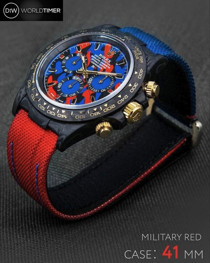 Buy DiW Rolex Daytona 41mm Watch "MILITARY RED" Online | WORLDTIMER
