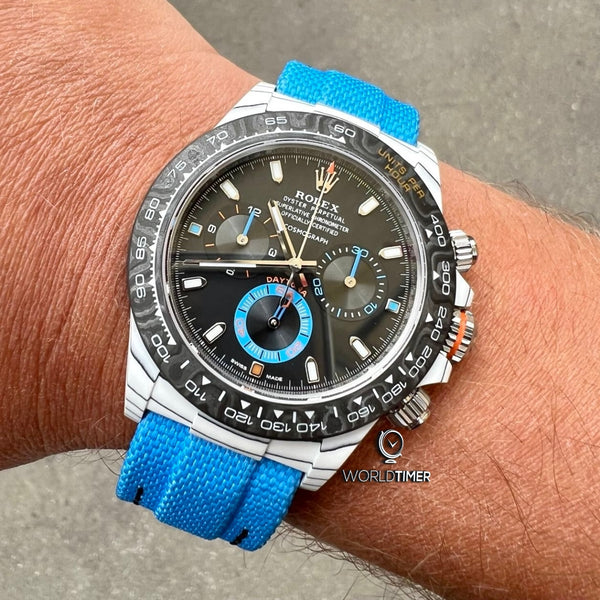 Buy DiW Rolex Daytona "RACING BLUE" Quartz Fiber Online | WORLDTIMER