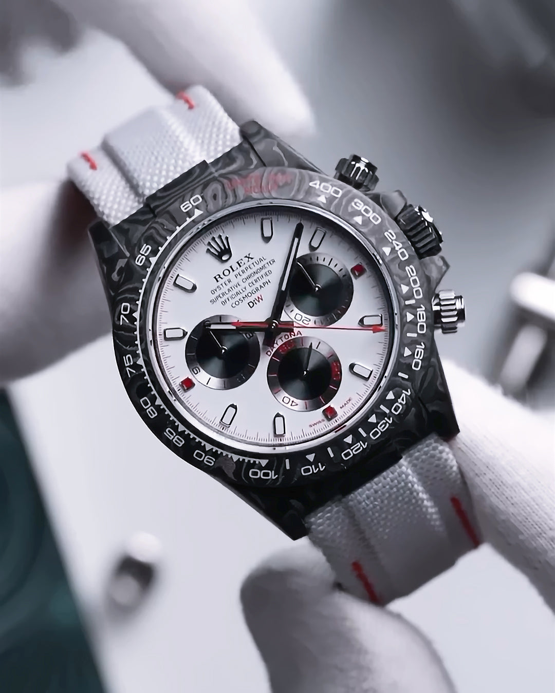 Buy NTPT Carbon DiW Rolex Daytona SPEEDSTER WHITE Online | WORLDTIMER