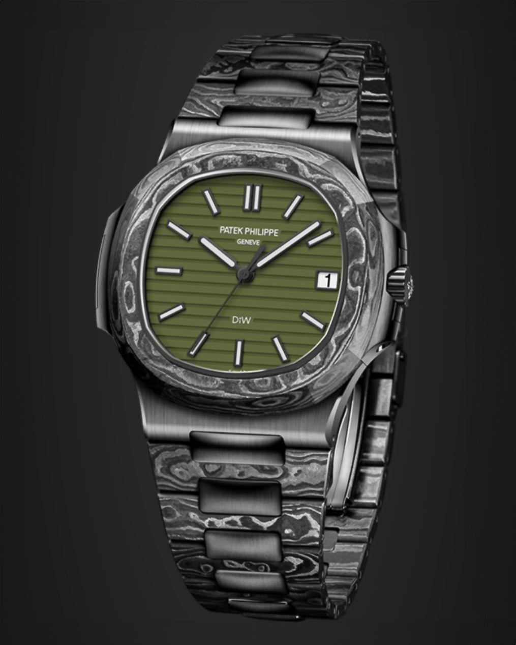 Buy DiW Patek Nautilus 5711 BLACK GRAIL KHAKI Online | WORLDTIMER