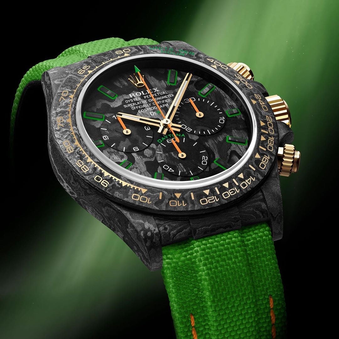 Buy DiW Rolex Daytona ALL CARBON LIME NTPT Carbon Online | WORLDTIMER