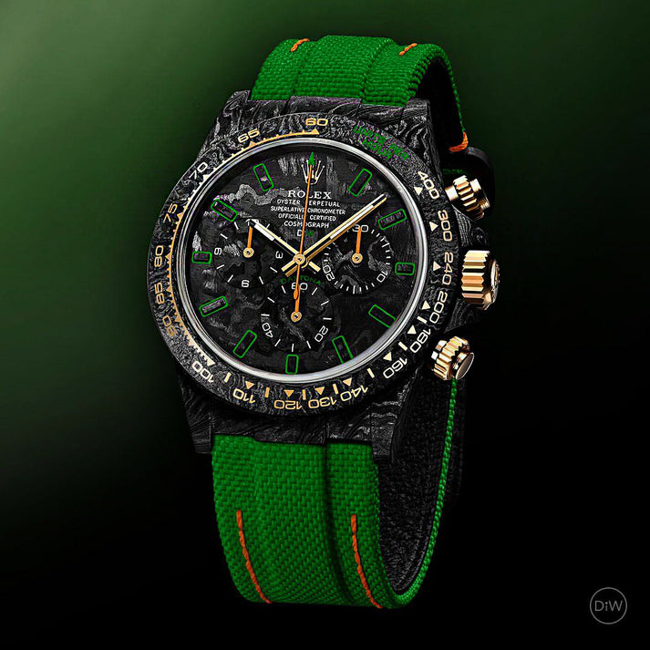 Buy DiW Rolex Daytona ALL CARBON LIME NTPT Carbon Online | WORLDTIMER