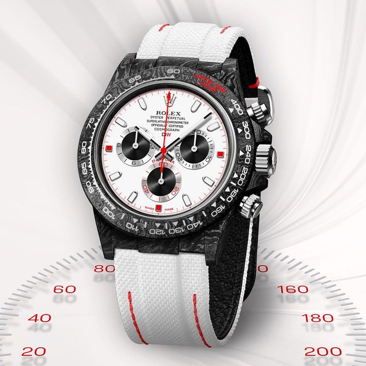 Buy NTPT Carbon DiW Rolex Daytona SPEEDSTER WHITE Online | WORLDTIMER