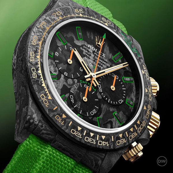 Buy DiW Rolex Daytona ALL CARBON LIME NTPT Carbon Online | WORLDTIMER